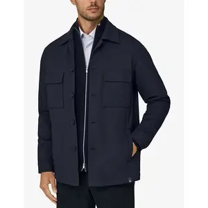 Boggi Milano Collared Zip-up Stretch-cotton Jacket