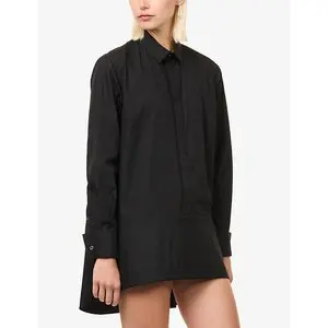 Sacai Pleated Asymmetric Woven Mini Dress
