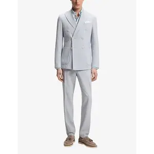 BOSS Brand-embroidered Long-sleeved Linen Shirt
