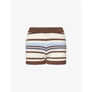4TH & RECKLESS Amara Striped Cotton-blend Shorts