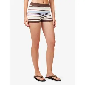 4TH & RECKLESS Amara Striped Cotton-blend Shorts