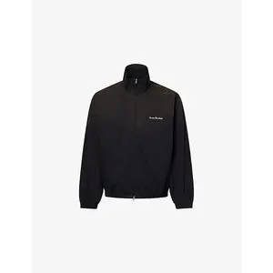 Acne Studios Logo Print Zip Pocket Cotton Jacket - Black