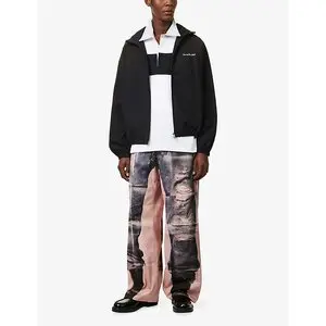 Acne Studios Logo Print Zip Pocket Cotton Jacket