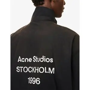 Acne Studios Logo Print Zip Pocket Cotton Jacket
