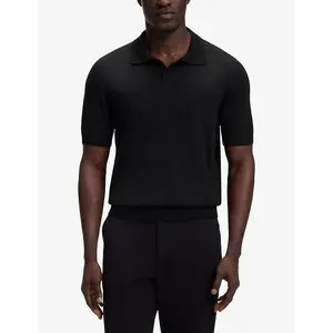 BOSS Short-sleeved Knitted Wool Polo Shirt