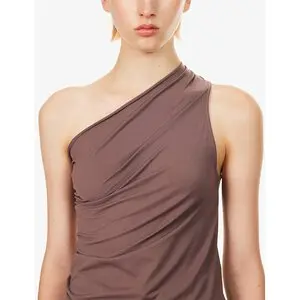 Rick Owens Athena Asymmetric Stretch-jersey Tank Top - Grape