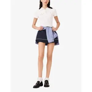 Maje Slim-fit Knitted Polo Shirt With Flap Pockets