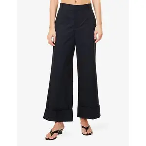 FRAME Palazzo Wide-leg Cotton Trousers