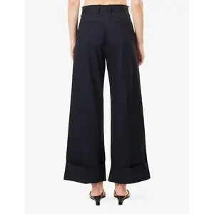 FRAME Palazzo Wide-leg Cotton Trousers