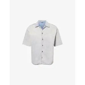 Loewe Anagram Short-sleeve Denim Shirt - Washed Blue