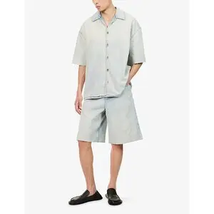 Loewe Anagram Short-sleeve Denim Shirt - Washed Blue