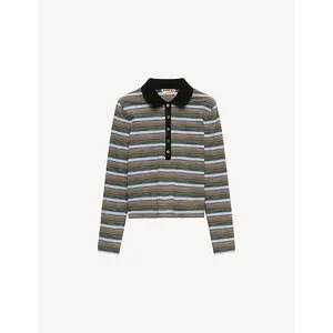 Marni Striped Cotton-knit Polo Shirt - Stb44
