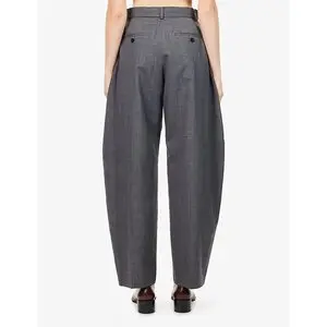 Sacai Curved-leg High-rise Wool Suit Trousers