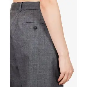 Sacai Curved-leg High-rise Wool Suit Trousers