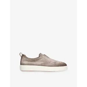Santoni Victory Unlined Suede Trainers - Beige