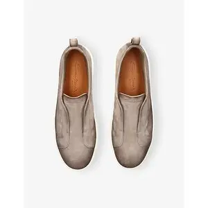 Santoni Victory Unlined Suede Trainers - Beige