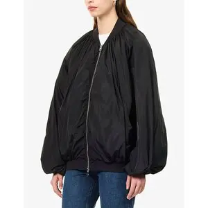 AGOLDE Raffi Balloon Sleeve Bomber Jacket - Black