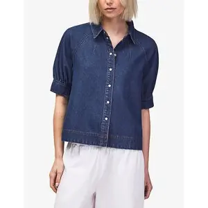 RO&ZO Puffed Sleeve Denim Shirt