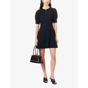 ME+EM Puff Sleeve Fit And Flare Mini Dress