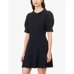 ME+EM Puff Sleeve Fit And Flare Mini Dress