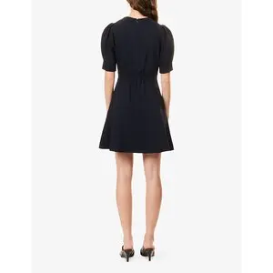ME+EM Puff Sleeve Fit And Flare Mini Dress