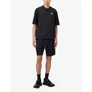 MANORS Reversible Stretch-woven V-neck Vest - Black