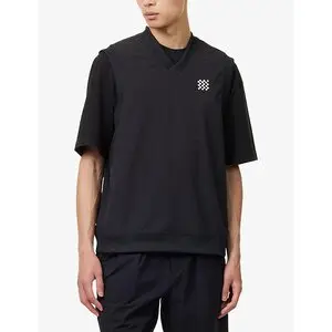 MANORS Reversible Stretch-woven V-neck Vest - Black