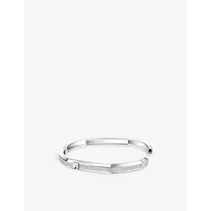 Messika Moderniste Pave Medium 18ct Gold And Diamond Bangle Bracelet - White
