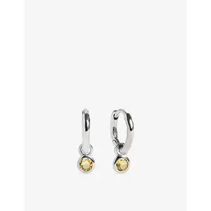 Monica Vinader Sterling Citrine Huggie Earrings - Silver