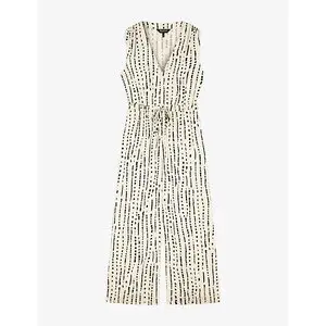 Whistles Patterned Wide-leg Woven Jumpsuit - Ivory/multi