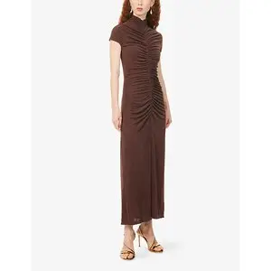 Anna October Priscilla Ruched Stretch-woven Midi Dress