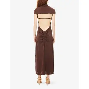 Anna October Priscilla Ruched Stretch-woven Midi Dress