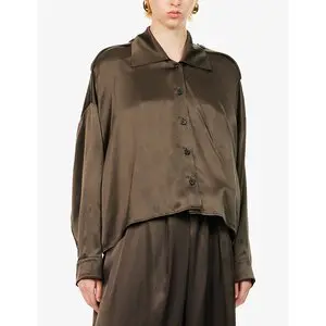 Khaite Bodine Silk Shirt - Dark Olive