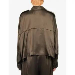 Khaite Bodine Silk Shirt - Dark Olive