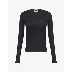 Rag & Bone The Essential Ribbed Stretch-cotton T-shirt - Black