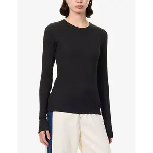 Rag & Bone The Essential Ribbed Stretch-cotton T-shirt - Black