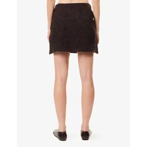 ME+EM Crochet-knit Cotton Mini Skirt