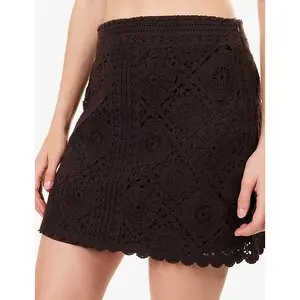 ME+EM Crochet-knit Cotton Mini Skirt