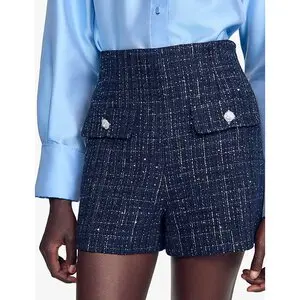 Sandro Decorative High-rise Tweed Shorts