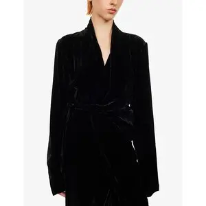 Rick Owens Draped Wrap-over Velvet Gown