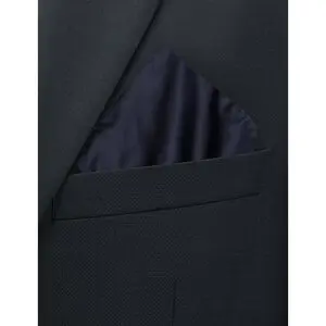Corneliani Tonal Silk Pocket Square - Navy