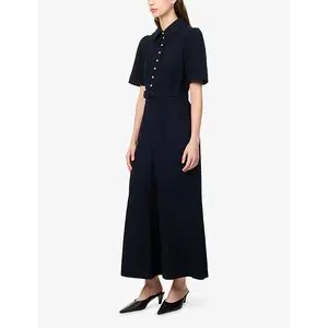 ME+EM Wide-leg Textured Woven Jumpsuit