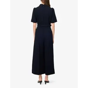 ME+EM Wide-leg Textured Woven Jumpsuit