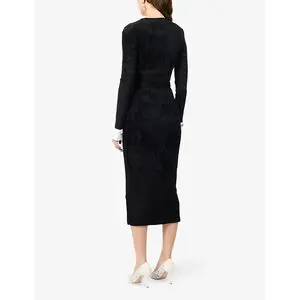 SELF-PORTRAIT Belted Chenille Midi Dress