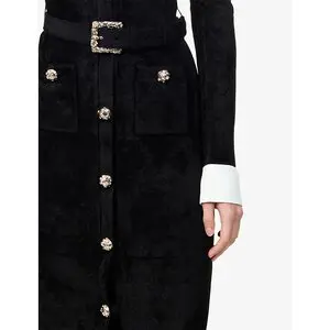 SELF-PORTRAIT Belted Chenille Midi Dress