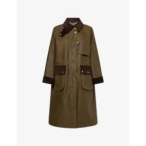 Barbour Kirklees Corduroy-collar Waxed-cotton Jacket - Beech/ancient
