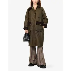 Barbour Kirklees Corduroy-collar Waxed-cotton Jacket