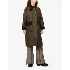Barbour Kirklees Corduroy-collar Waxed-cotton Jacket