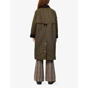 Barbour Kirklees Corduroy-collar Waxed-cotton Jacket