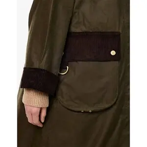 Barbour Kirklees Corduroy-collar Waxed-cotton Jacket